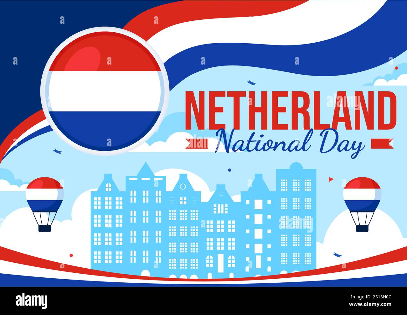 Happy Netherlands National Day Vector Illustration featuring the ...