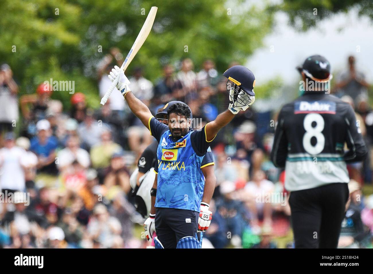 Sri Lanka player Kusal Perera celebrates his century during the 3rd T20 ...
