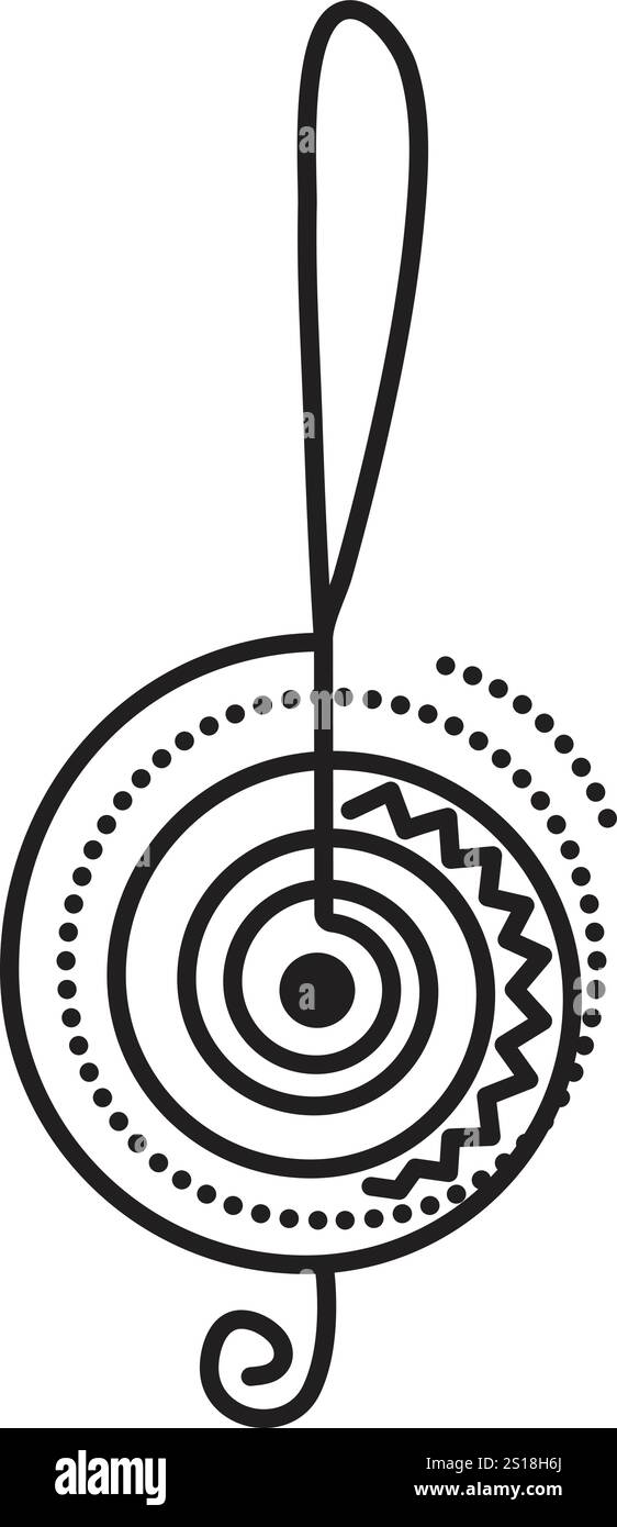 Black line stylized treble clef, vector sign. Outline monochrome ...