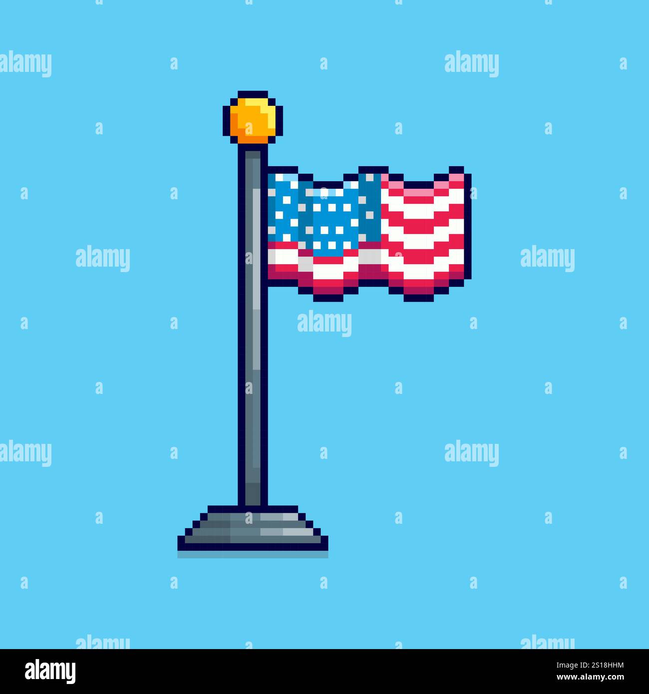 Pixel art American Flag game asset design Stock Vector Image & Art - Alamy