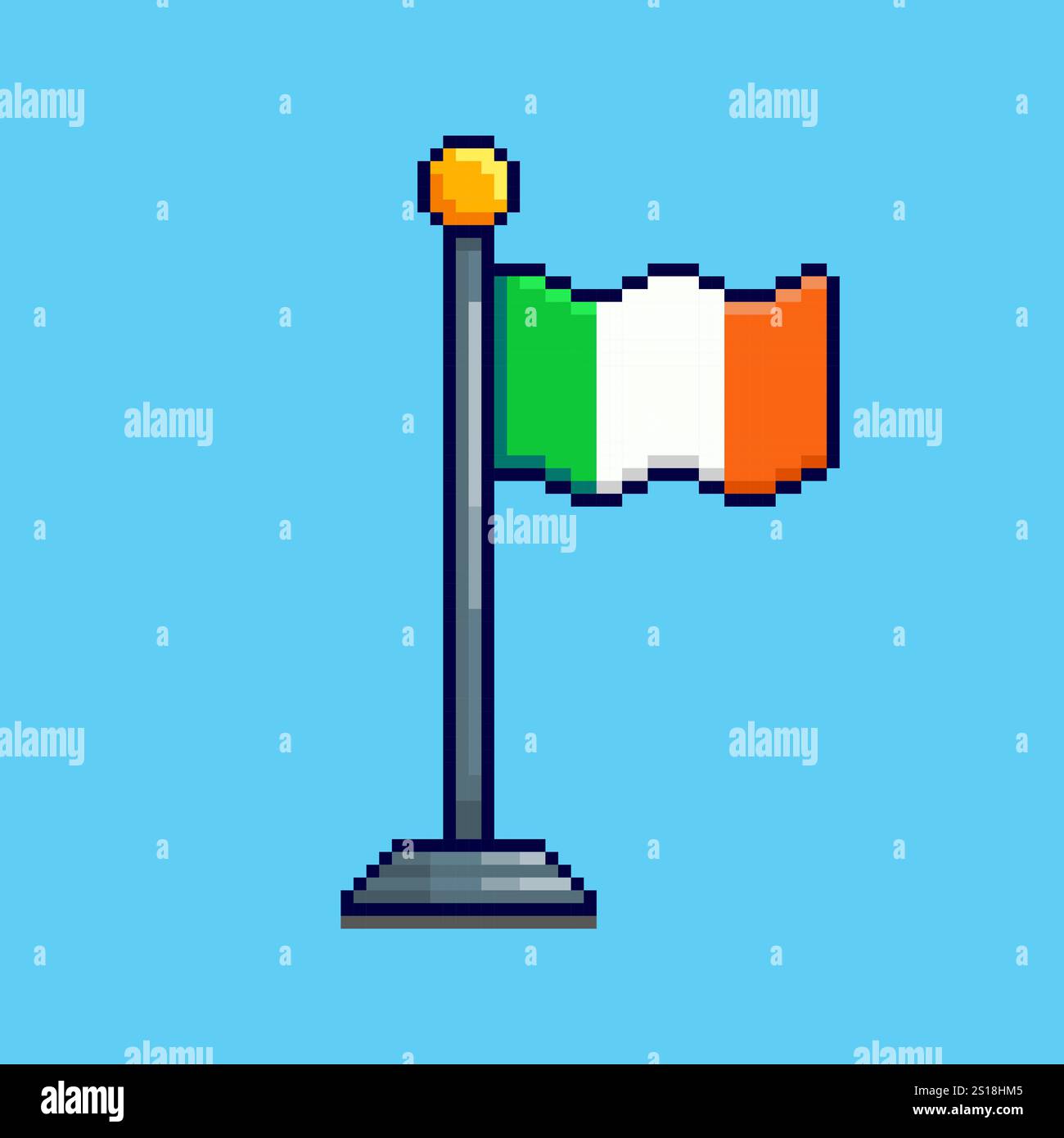 Pixel art Ireland Flag game asset design Stock Vector Image & Art - Alamy