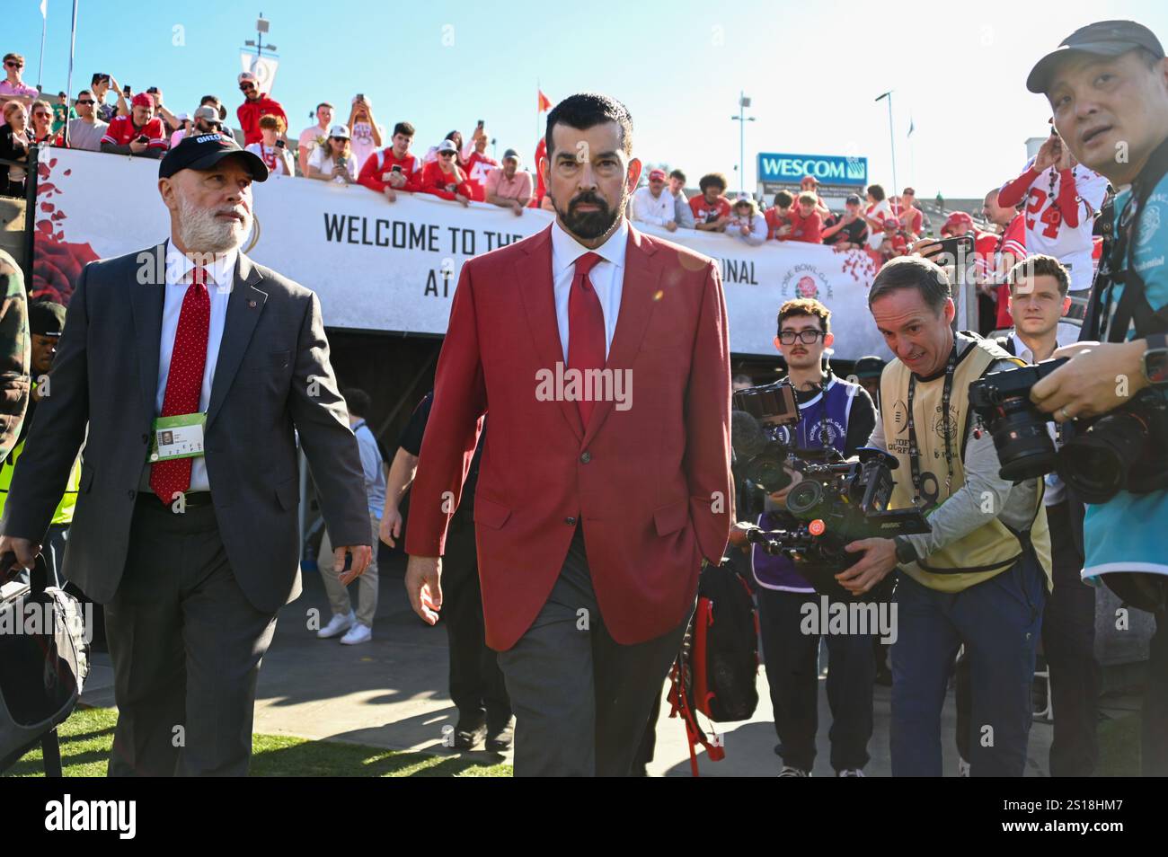 Ohio State Buckeyes head coach Ryan Day before the Rose Bowl game ...