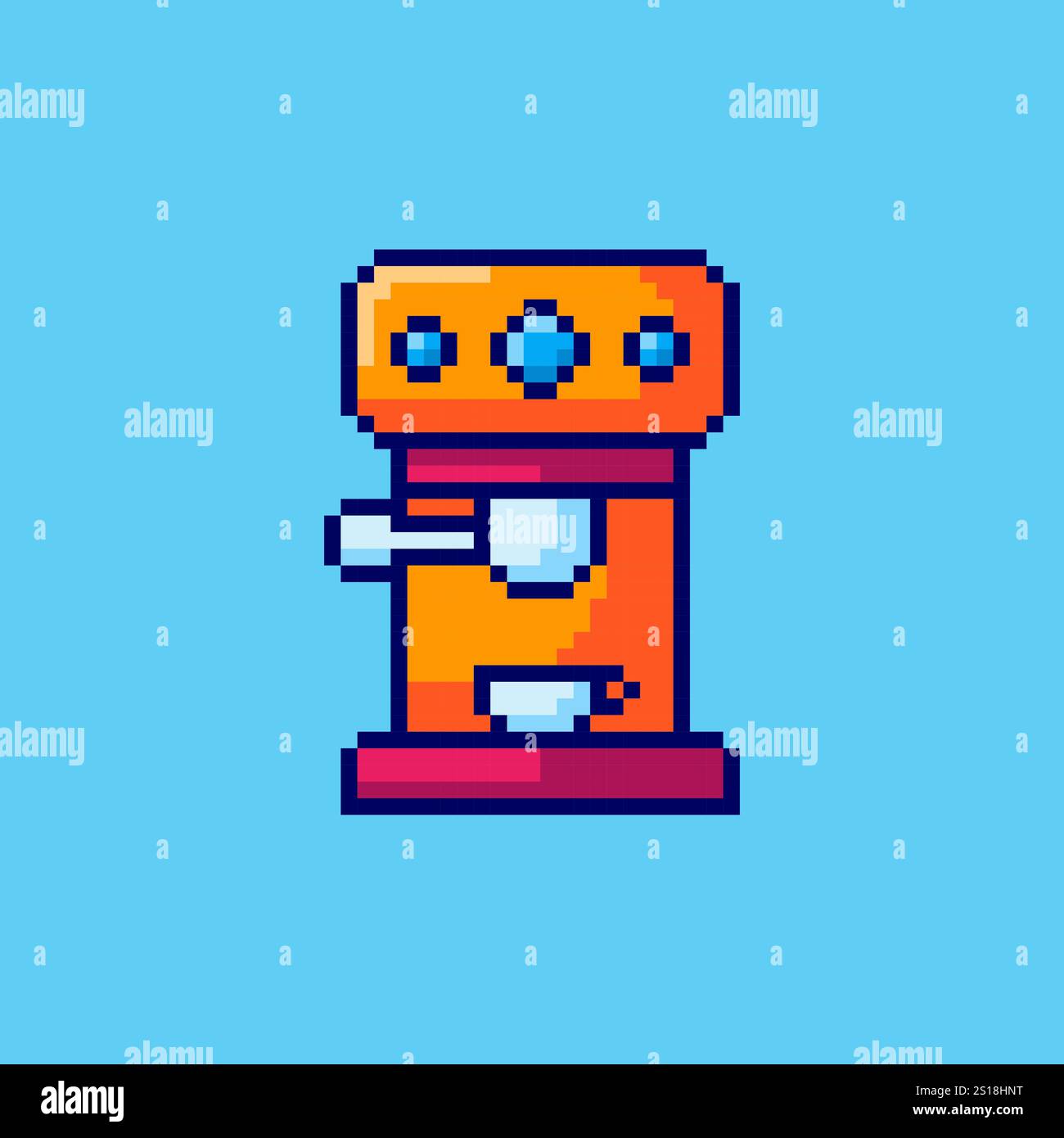 Pixel art Coffee Machine game asset design Stock Vector Image & Art - Alamy