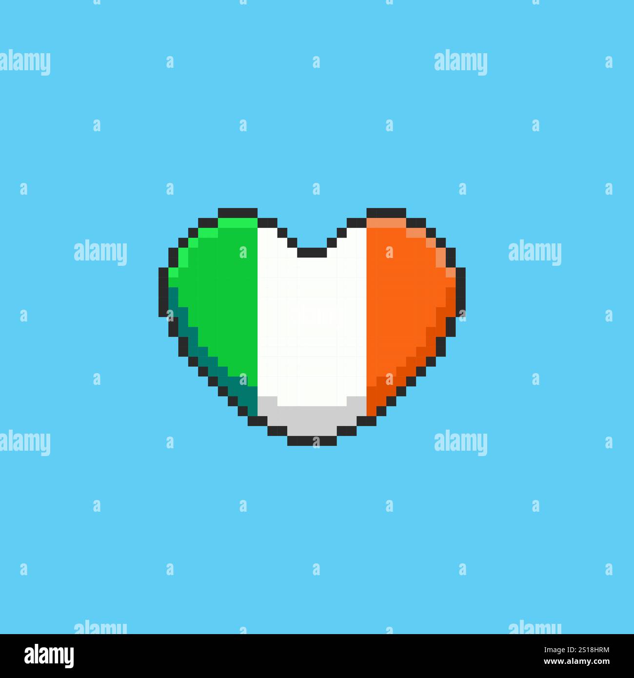Pixel art Heart Ireland Flag game asset design Stock Vector Image & Art ...