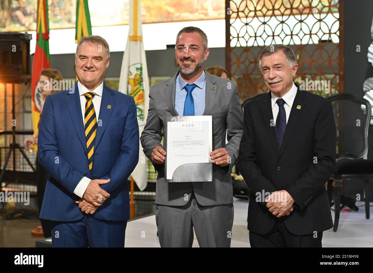 Caxias Do Sul, Brazil. 01st Jan, 2025. Mayor Edson Néspolo, and ...