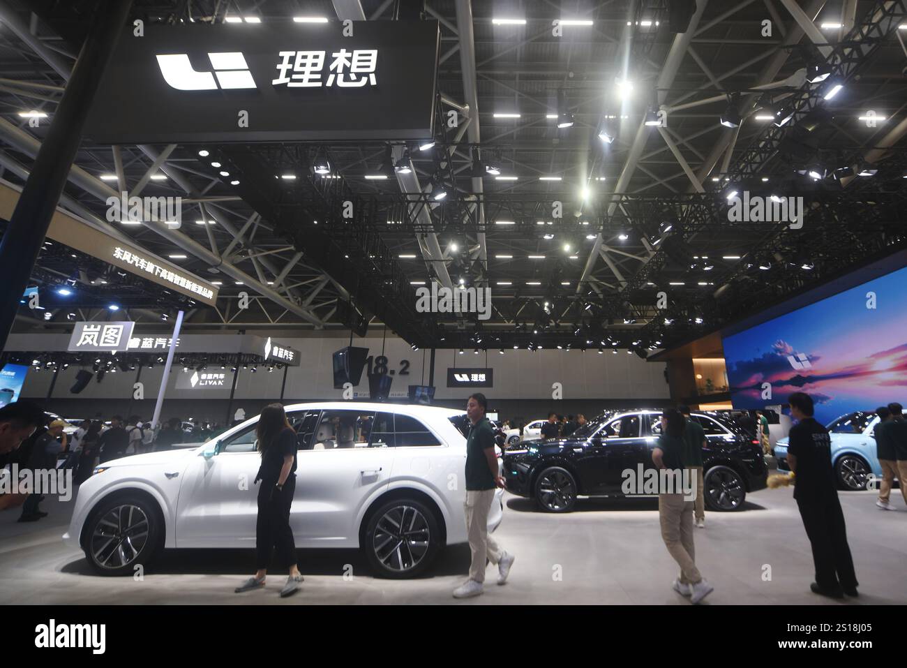 Visitors visit the Li Auto booth at the 2024 Guangzhou Auto Show in ...