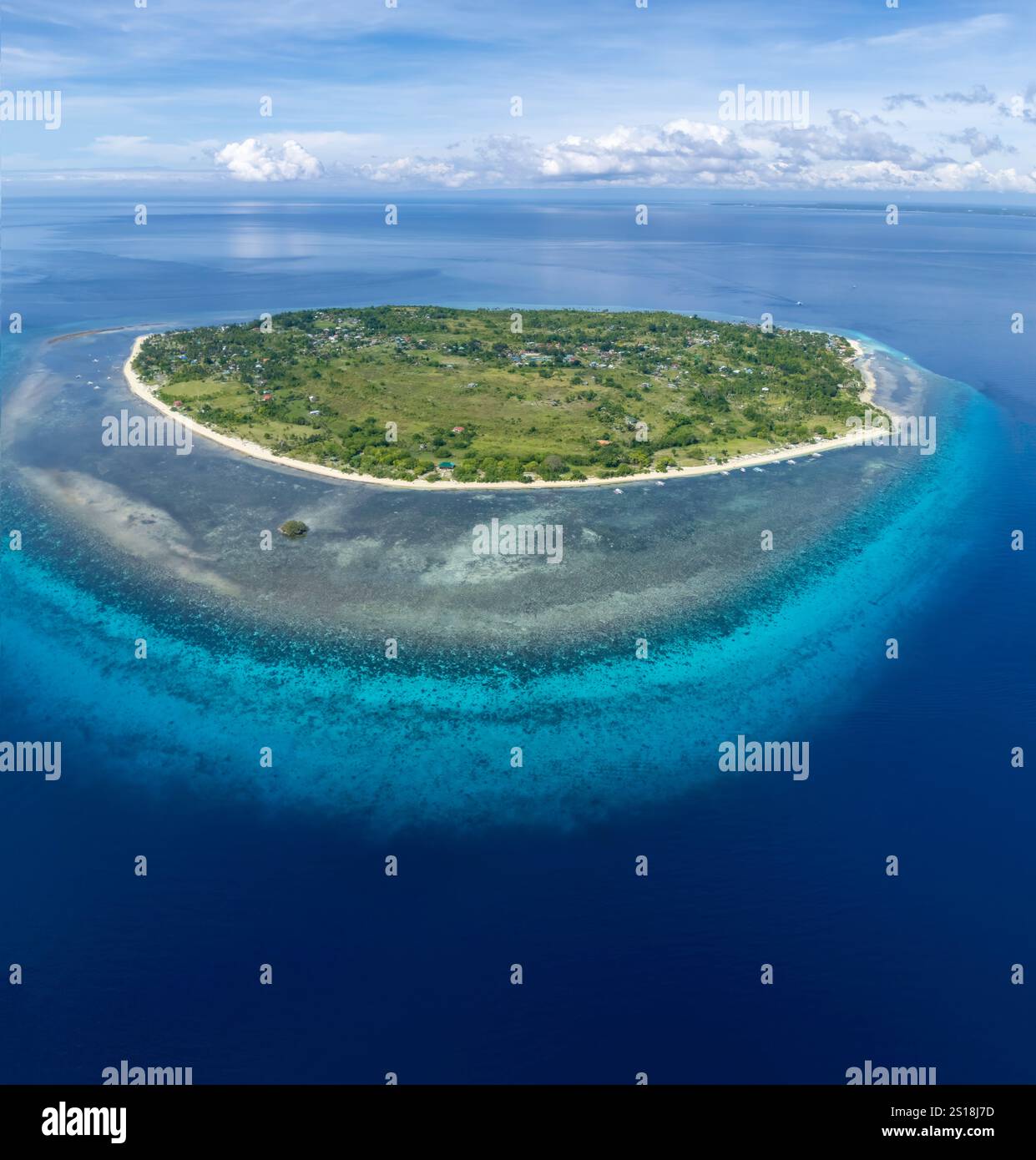 An aerial view of Pamilican Island, a tiny island in South West Bohol ...