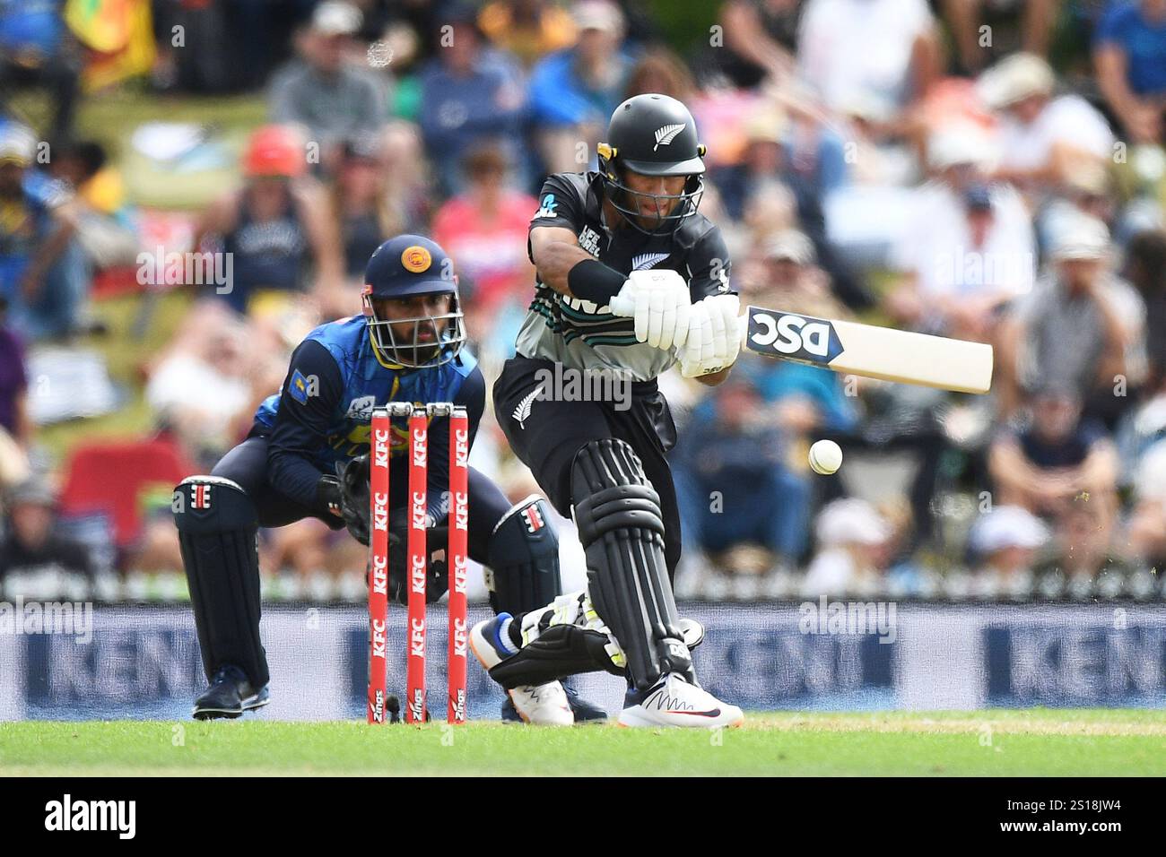 New Zealand's Rachin Ravindra plays during the 3rd T20 match between ...