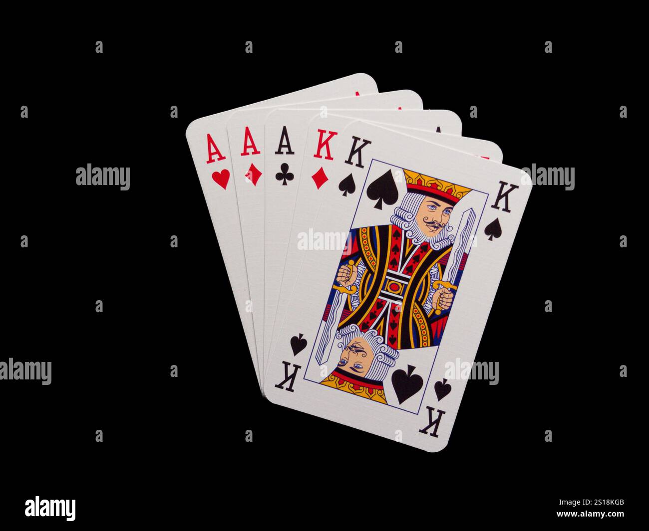 A deck of cards with the King of Hearts on the top. The cards are ...