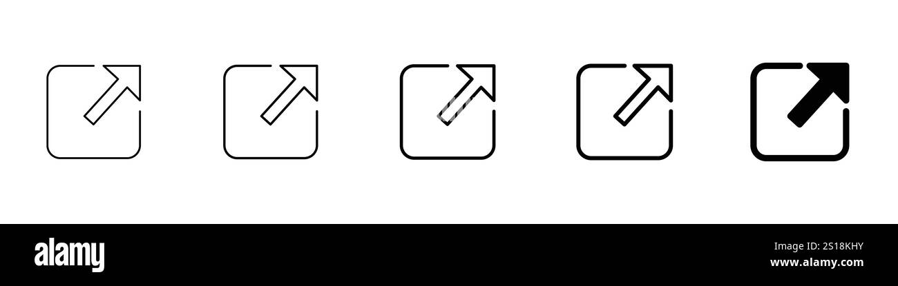 Set 5 external link icons 1 unexpanded vector 1 silhouette, External ...