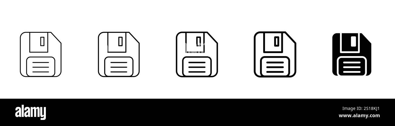 Set 5 floppy disk icons 1 unexpanded vector 1 silhouette, Floppy disk ...