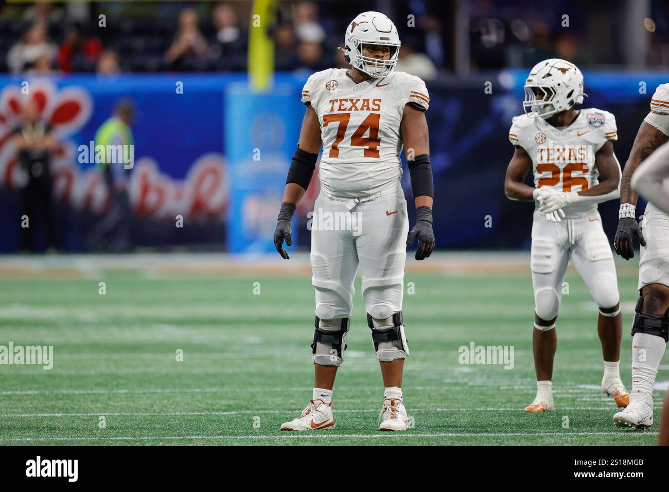 January 1, 2025: Trevor Goosby (74) of Texas during the Chick-fil-A ...
