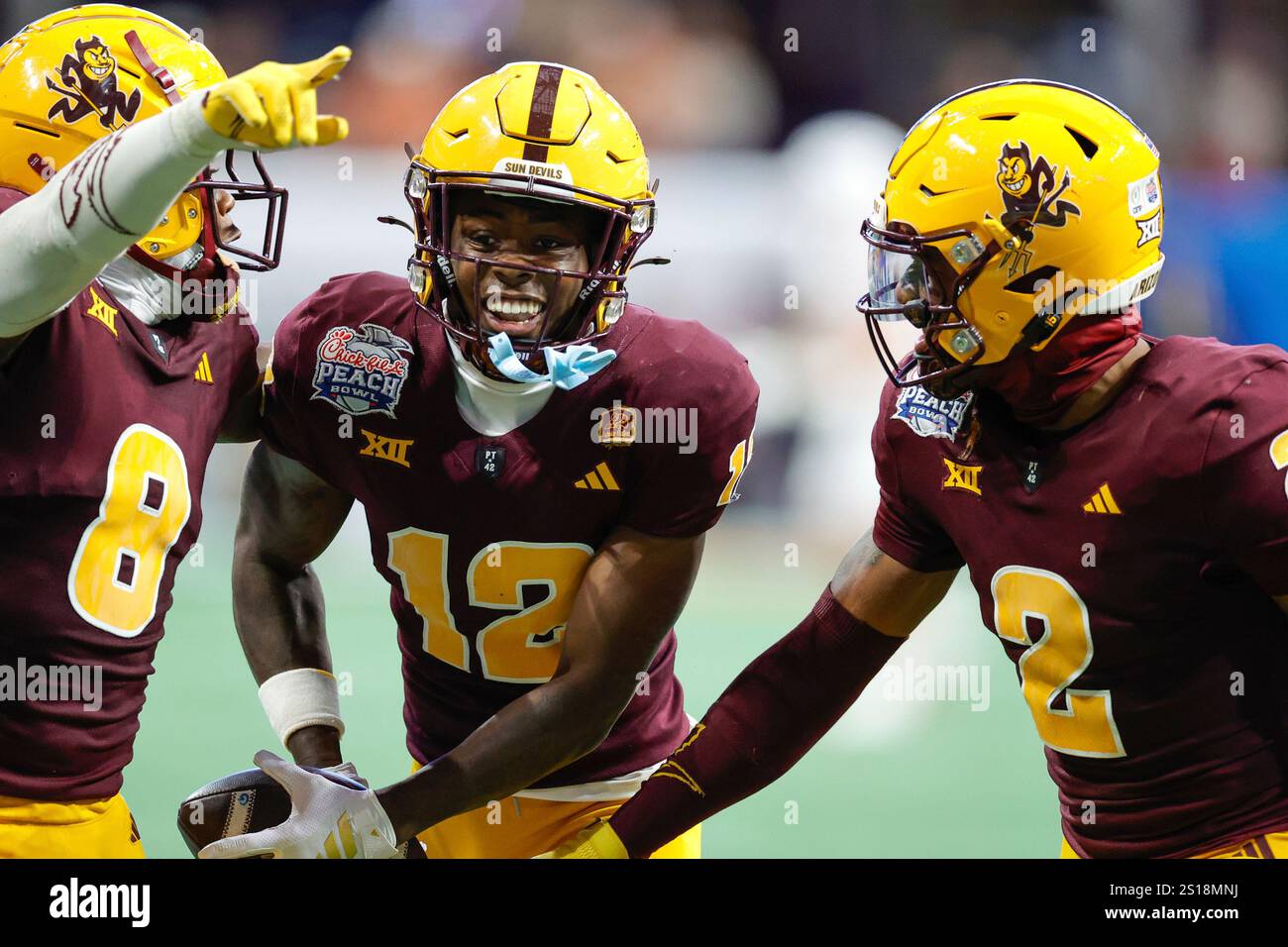 January 1, 2025: Javan Robinson (12) of Arizona State celebrates an ...