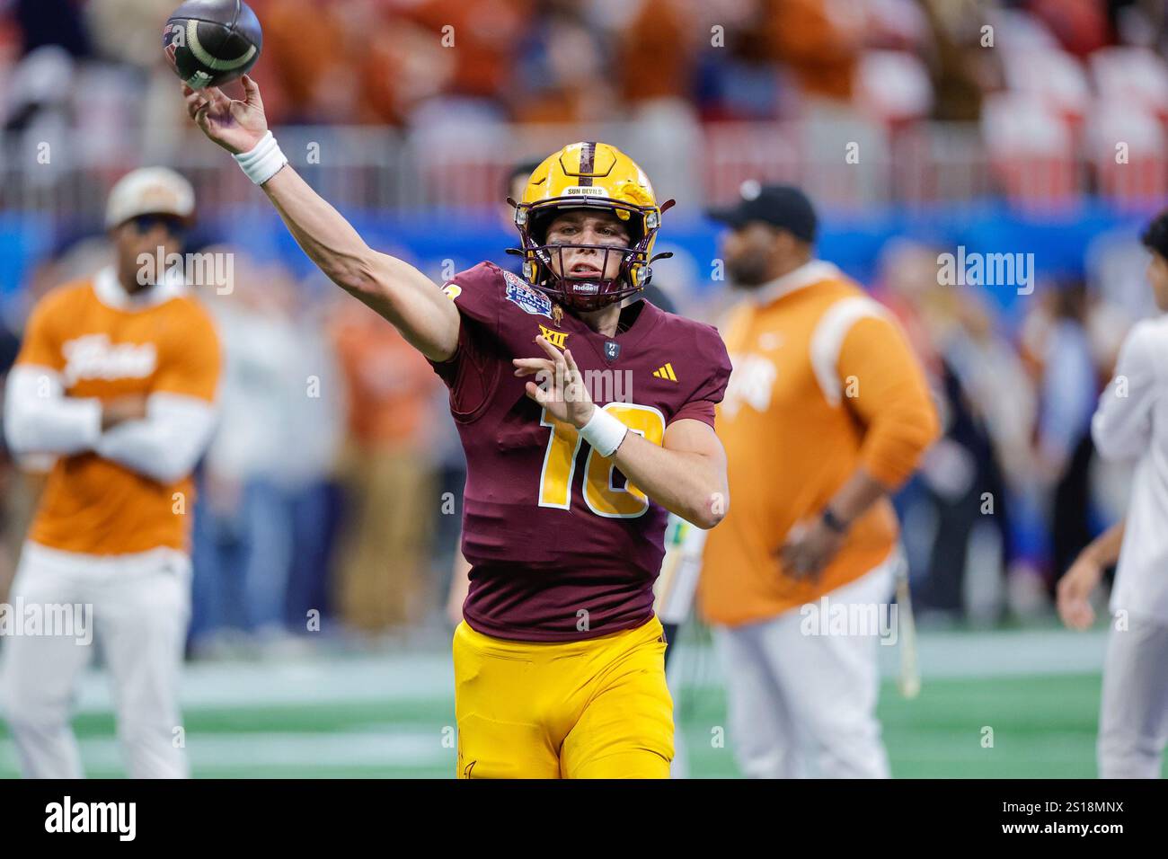 January 1, 2025: Sam Leavitt (10) of Arizona State prior to the Chick ...