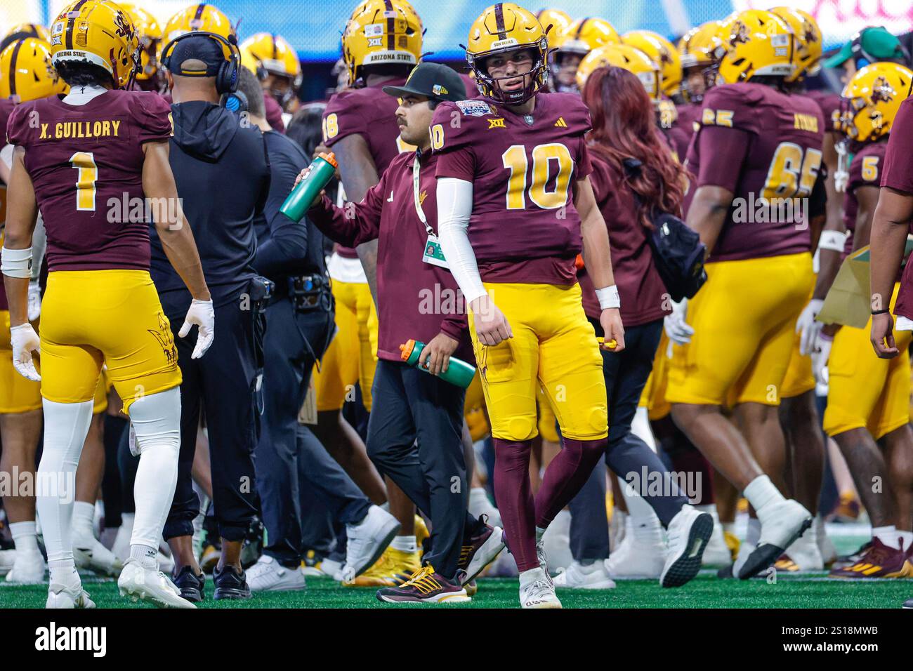 January 1, 2025: Sam Leavitt (10) of Arizona State during the Chick-fil ...