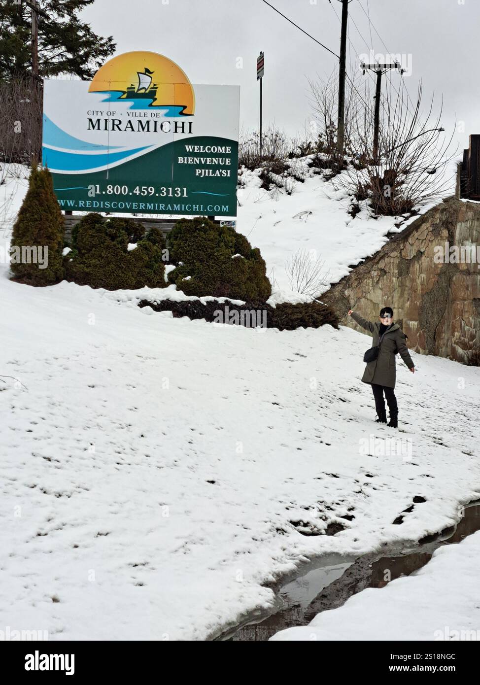 Welcome to Miramichi sign in Miramichi, New Brunswick, Canada Stock ...