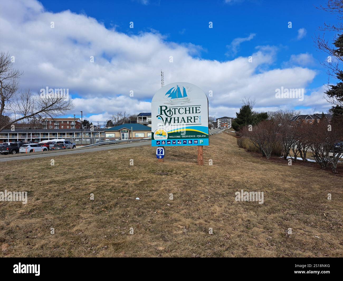 Welcome to Ritchie Wharf Park sign in Miramichi, New Brunswick, Canada ...