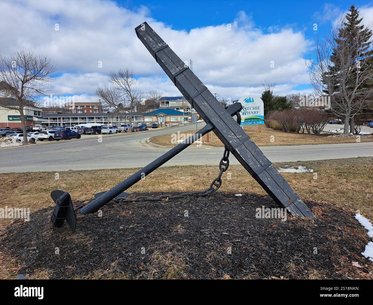Admiralty anchor display at Ritchie Wharf Park in Miramichi, New ...