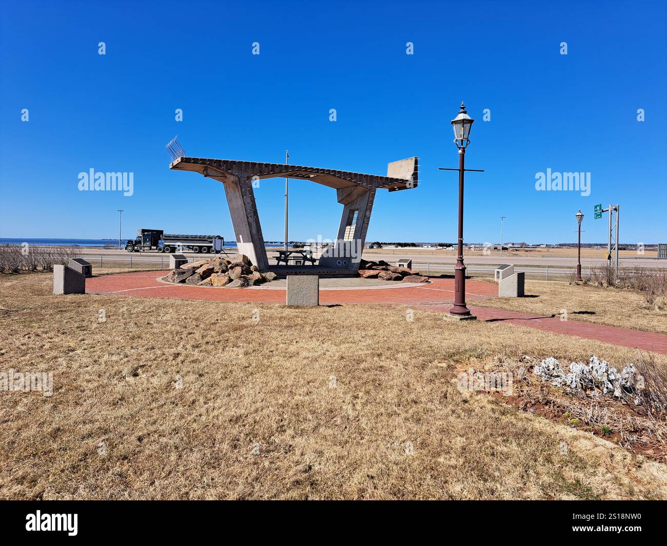 Bridge segment display used as a picnic shelter in Borden-Carleton ...
