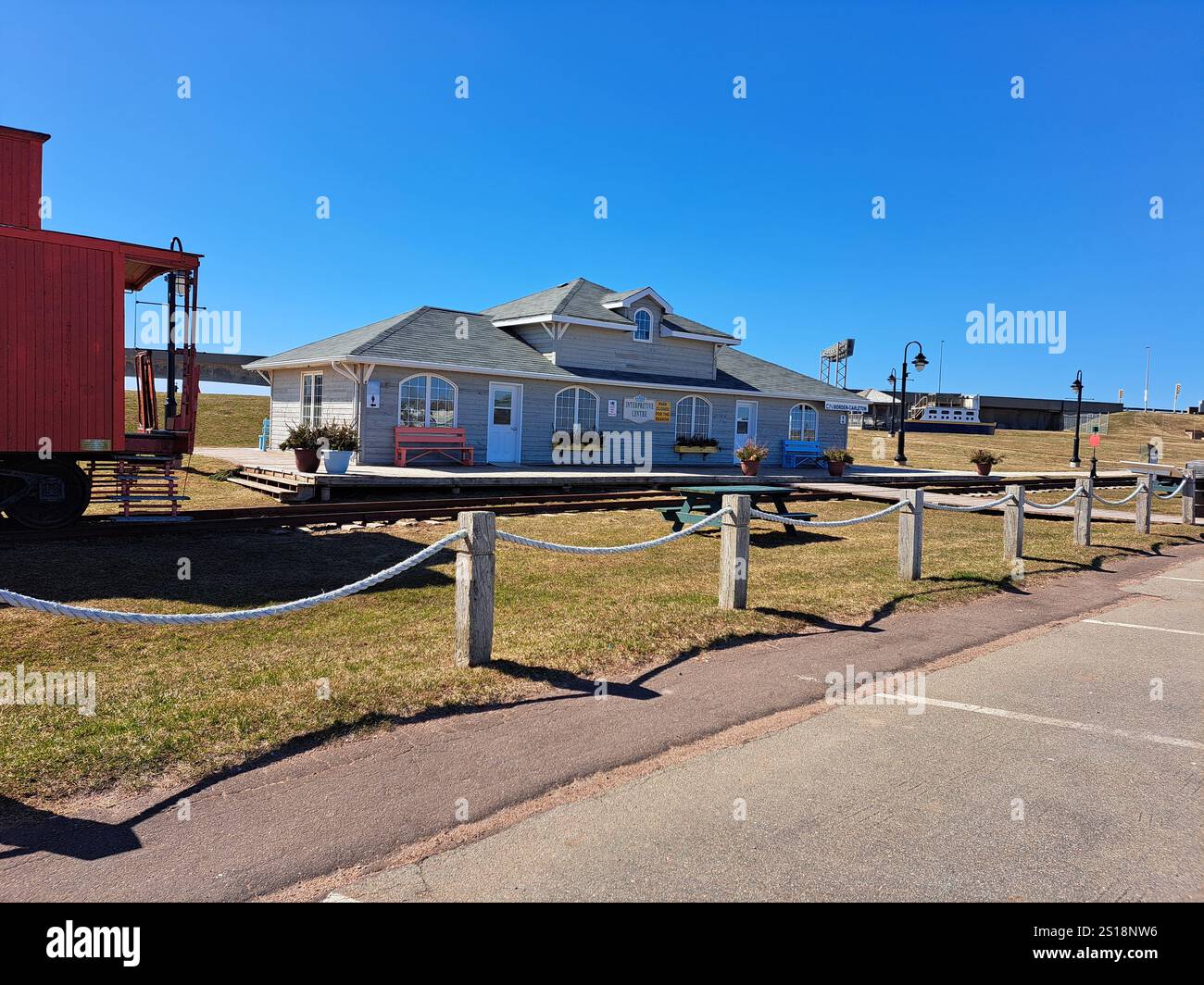 Train station at Marine Rail Historical Park in Borden-Carleton, Prince ...