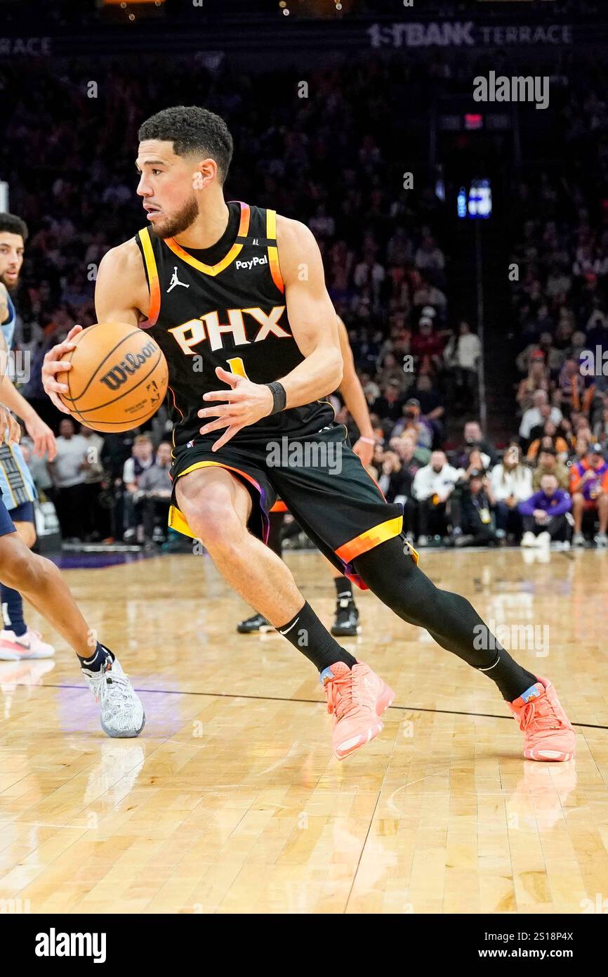 Phoenix Suns guard Devin Booker (1) during an NBA basketball game ...