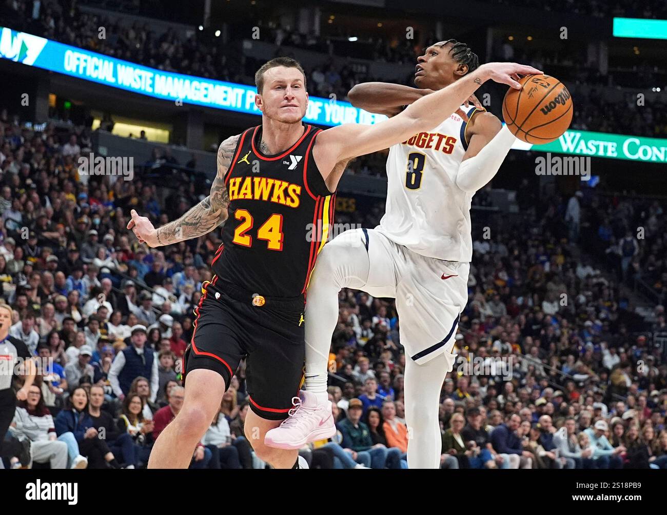Atlanta Hawks guard Garrison Mathews knocks the ball out of the hands ...