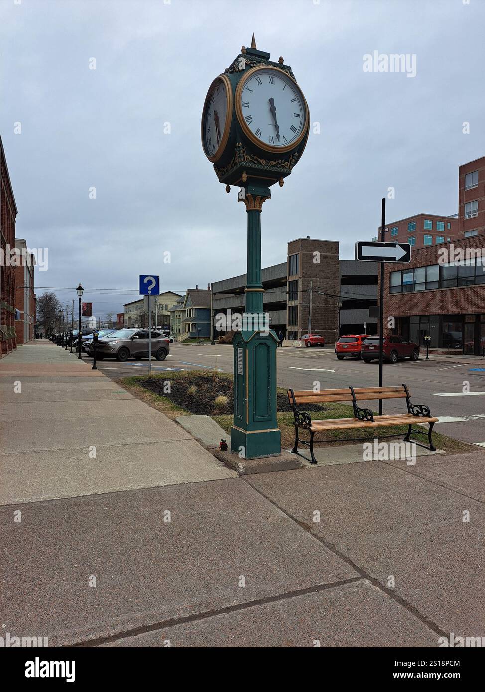 Town clock on Queen Street in downtown Charlottetown, Prince Edward ...