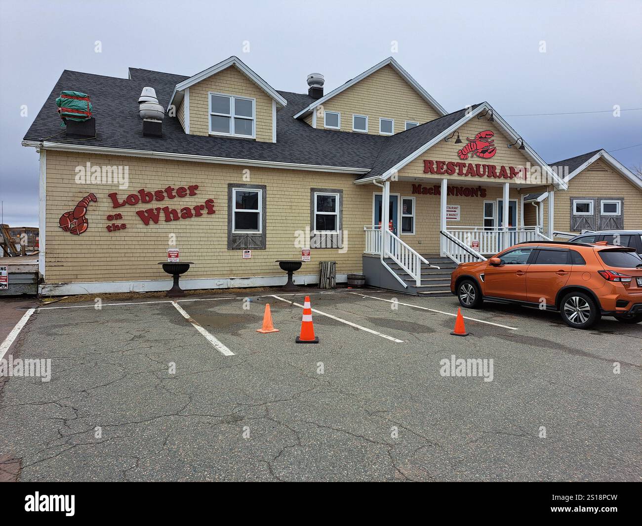 MacKinnons Lobster Restaurant and Fish Market sign at the wharf in ...