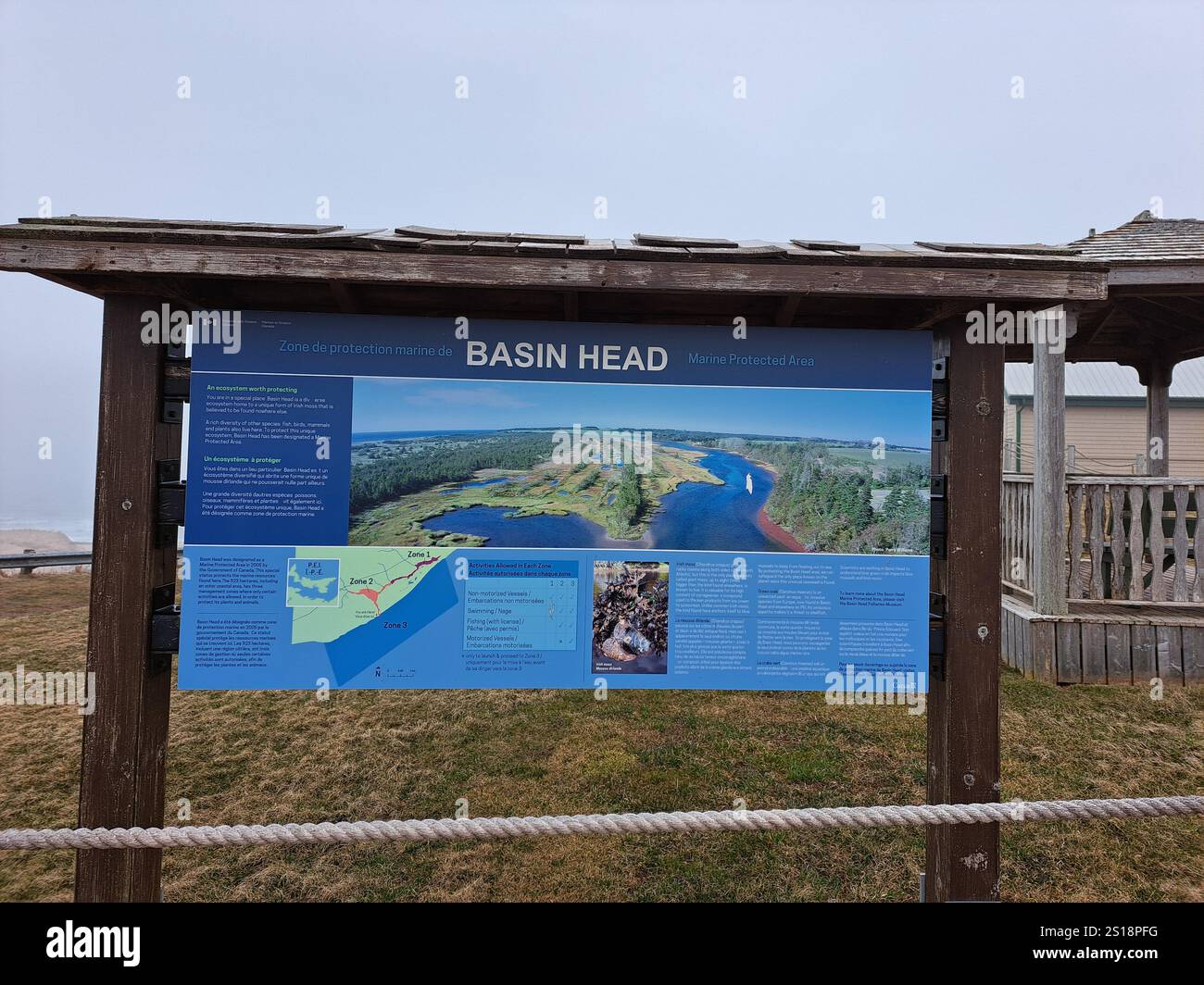 Basin Head marine protected area sign in Kingsboro, Prince Edward ...