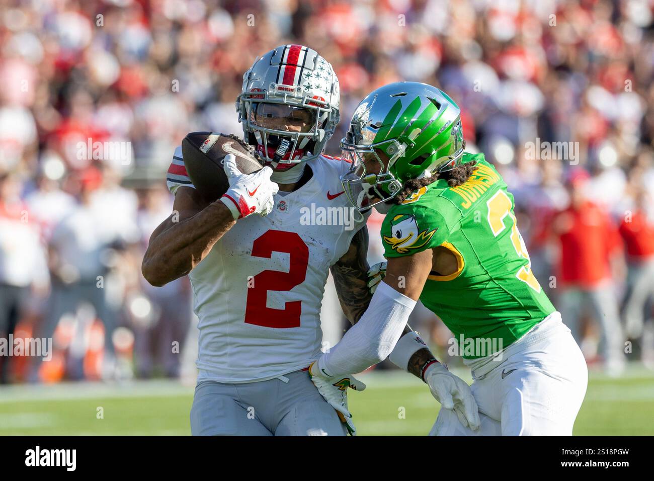 Ohio State wide receiver Emeka Egbuka #2 seen in action with Oregon ...