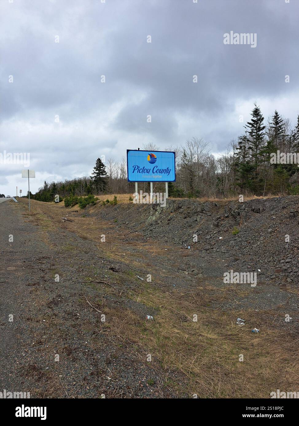 Welcome to Pictou County sign on NS 104 in Nova Scotia, Canada Stock ...