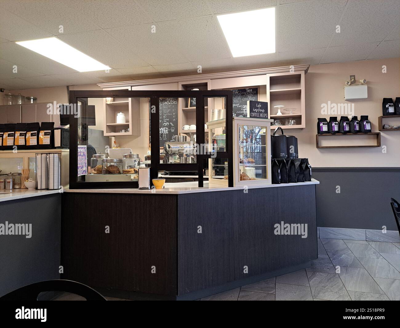 Service counter inside Bean There Cafe on Chebucto Street in Baddeck ...