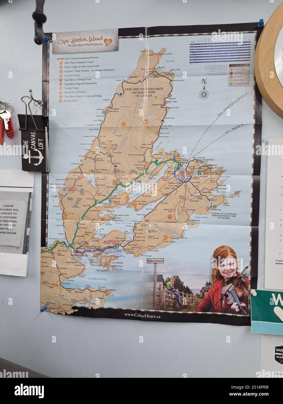 Map of Cape Breton Island inside Baddeck Marine on Water Street in Nova ...