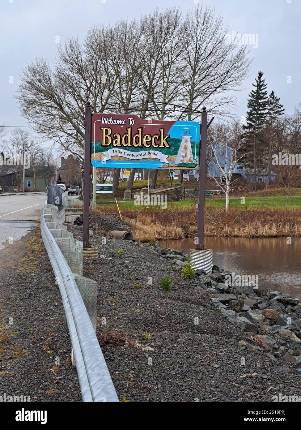 Welcome to Baddeck sign in Nova Scotia, Canada Stock Photo - Alamy