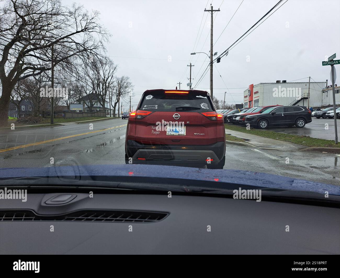 Nanny's Pooper sign on a car in Sydney, Nova Scotia, Canada Stock Photo ...