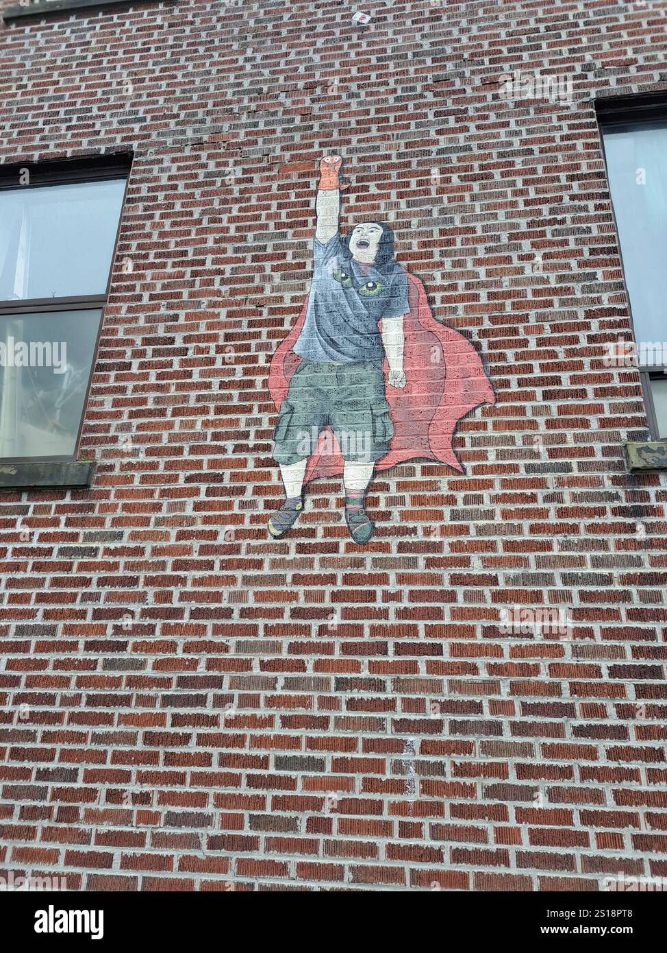 Super hero mural in downtown Sydney, Nova Scotia, Canada Stock Photo ...