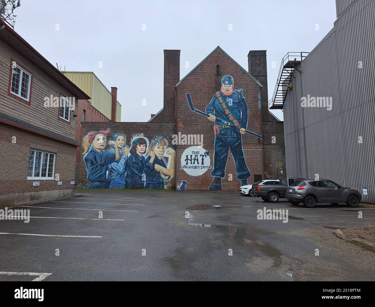 Highland Arts Theatre mural in downtown Sydney, Nova Scotia, Canada ...