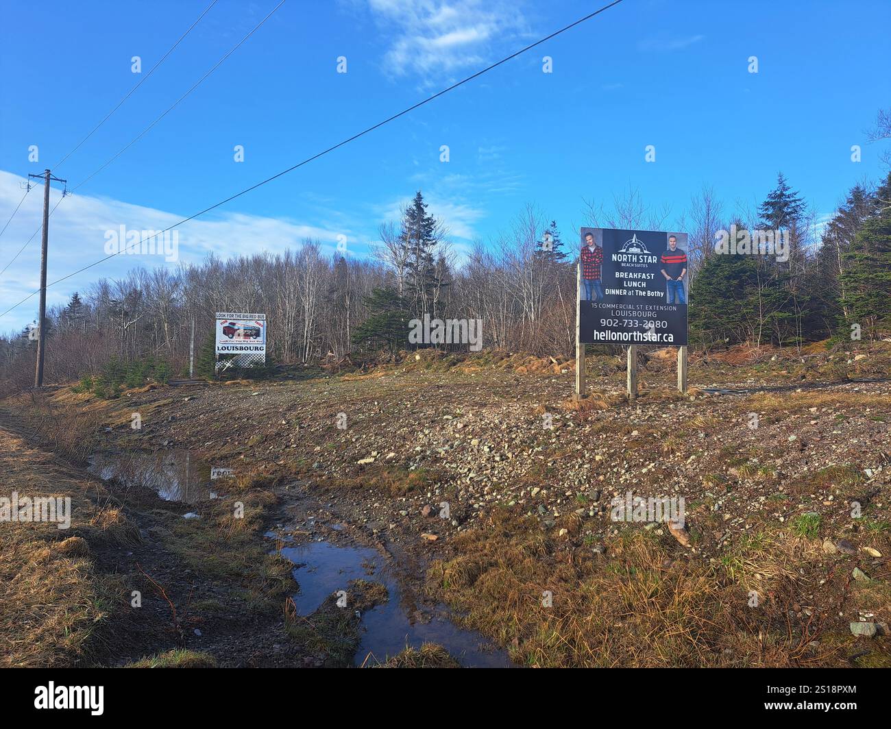 Welcome to North Star Resort sign in Louisbourg, Nova Scotia, Canada Stock Photo - Alamy