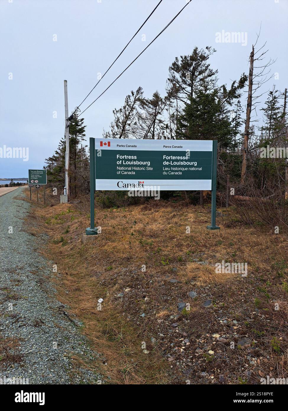 Parks Canada Fortress of Louisbourg National Historic Site sign in Nova ...