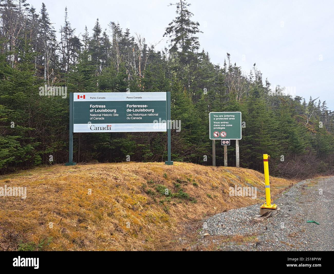 Parks Canada Fortress of Louisbourg National Historic Site sign in Nova ...