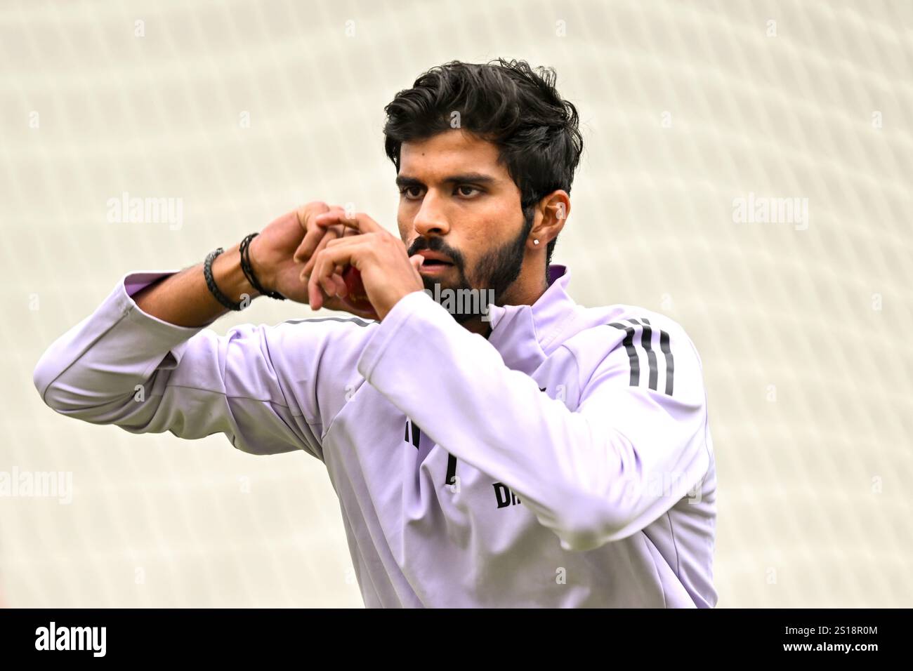 India’s Washington Sunder attends a practice session at the Sydney ...