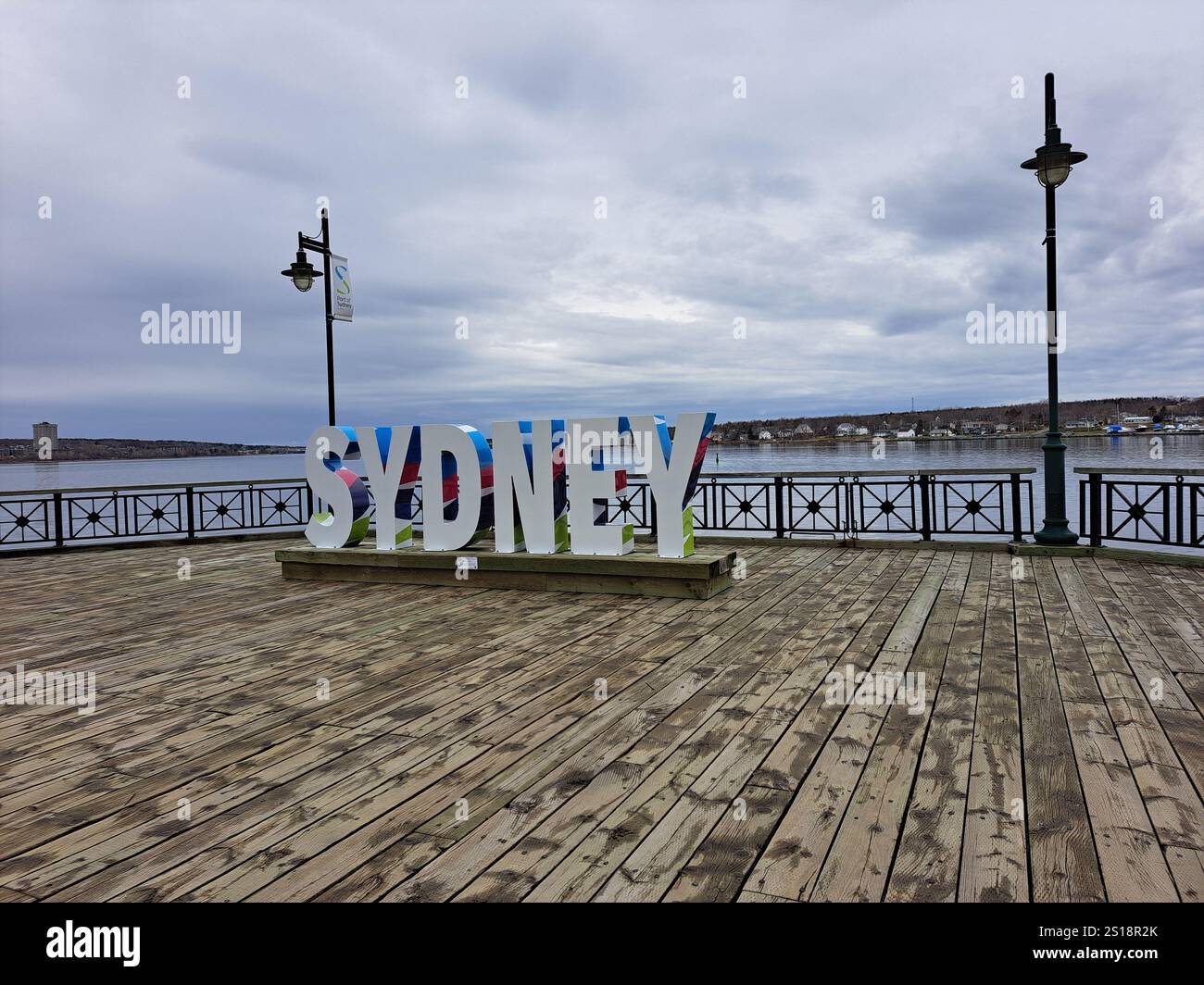 Welcome to Sydney sign at the waterfront in Sydney, Nova Scotia, Canada ...