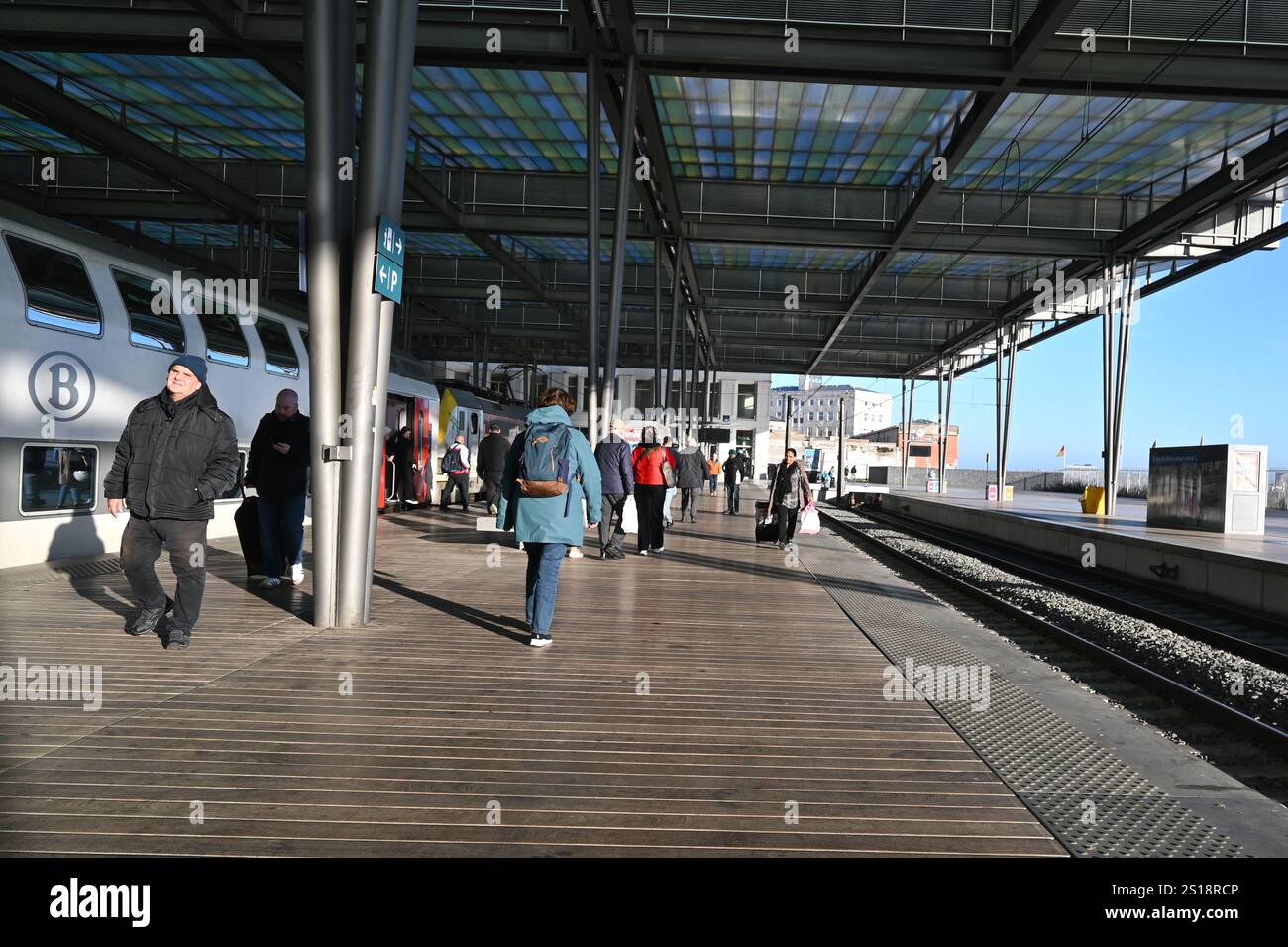 People on a Platform at Oostende station – Ostend, Belgium – 24 October ...