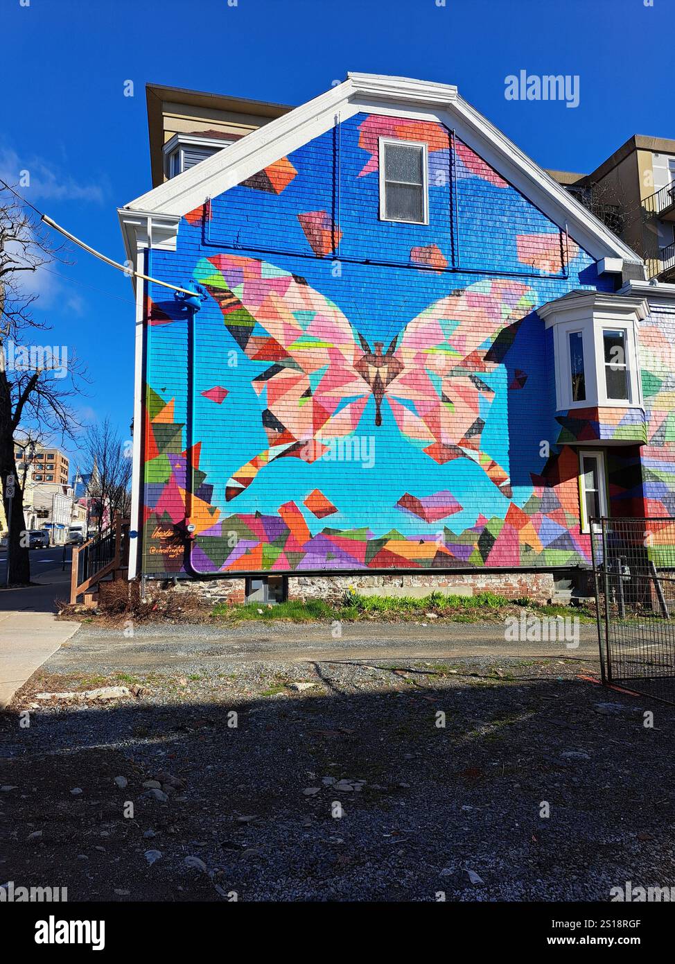 Butterfly mural on Laing House in downtown Halifax, Nova Scotia, Canada ...