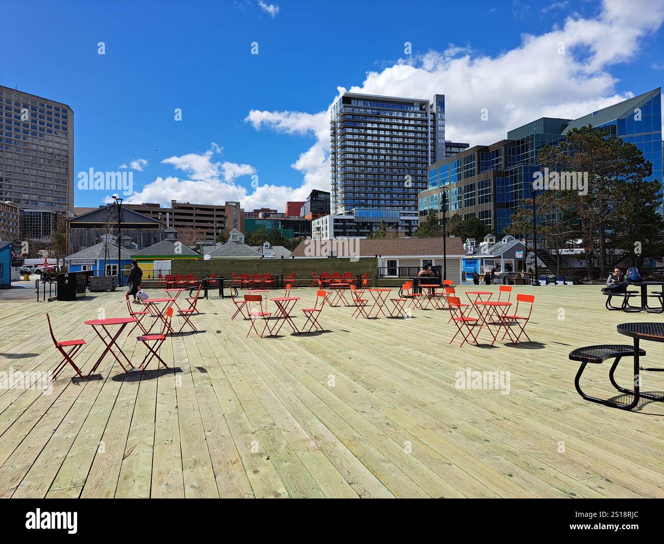 Patio at the waterfront boardwalk in Halifax, Nova Scotia, Canada Stock ...