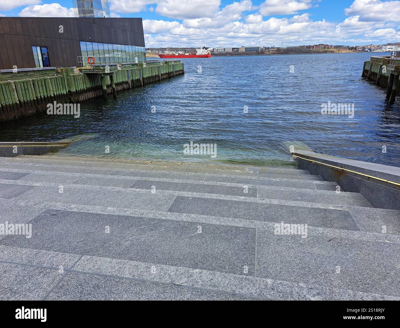 Stairs of Queen's Landing leading into water at the waterfront ...