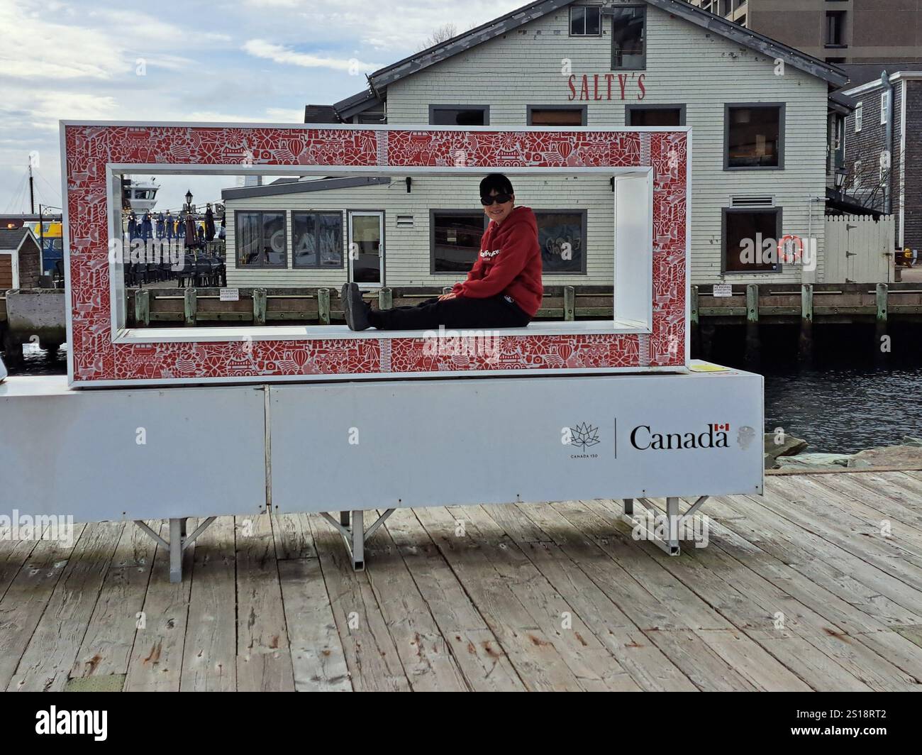 Canada sign at the waterfront boardwalk in Halifax, Nova Scotia, Canada ...