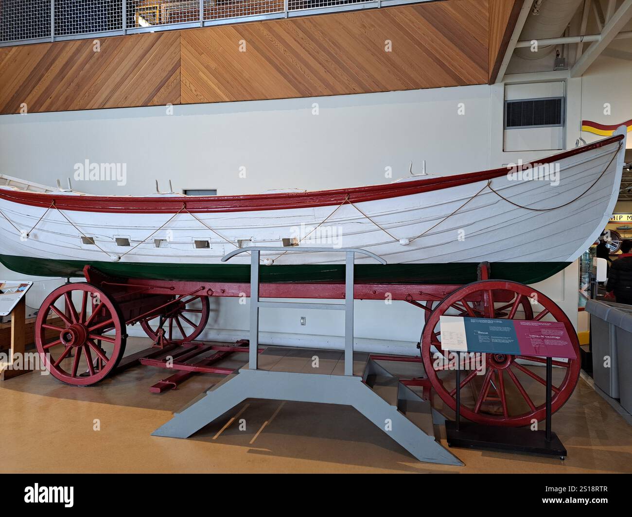 Sable Island lifeboat on a wheeled wagon at the Maritime Museum of the ...