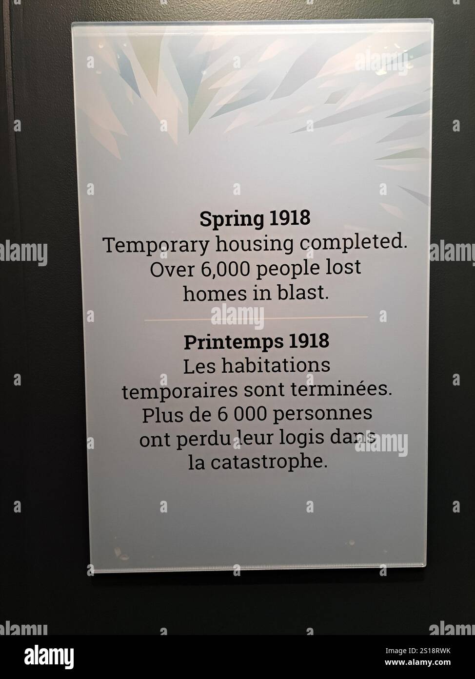 Halifax explosion chronology sign at the Maritime Museum of the ...