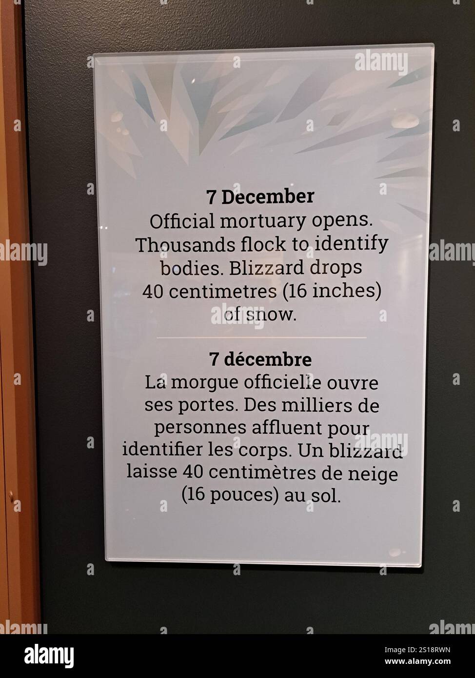 Halifax explosion chronology sign at the Maritime Museum of the ...